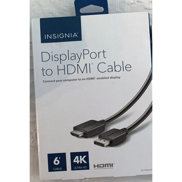 Insignia | Other | Insignia 6ft 4k Ultra Hd Displayport Cable Black ...